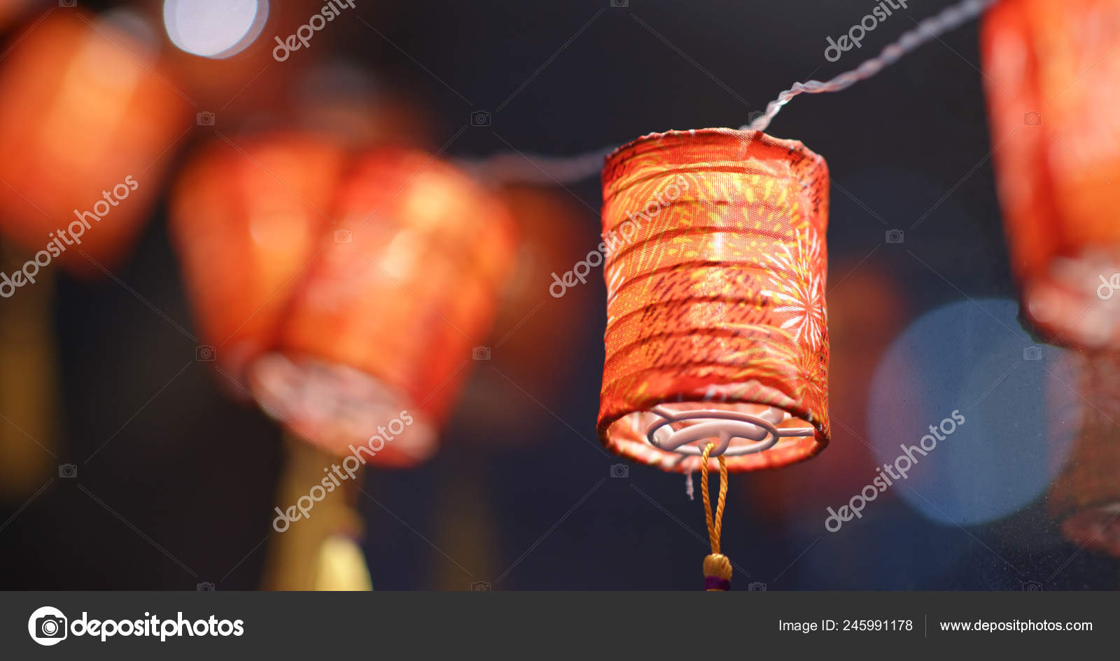 Little Red Lanterns Chinese New Year — Stock Photo © leungchopan #245991178