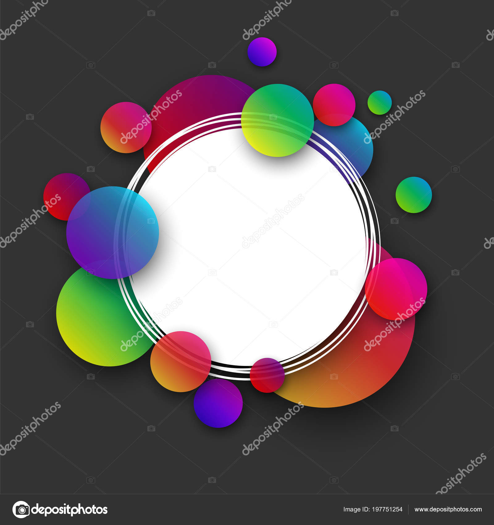 White Background Colour Bubbles Grey Vector Illustration Stock Vector ...