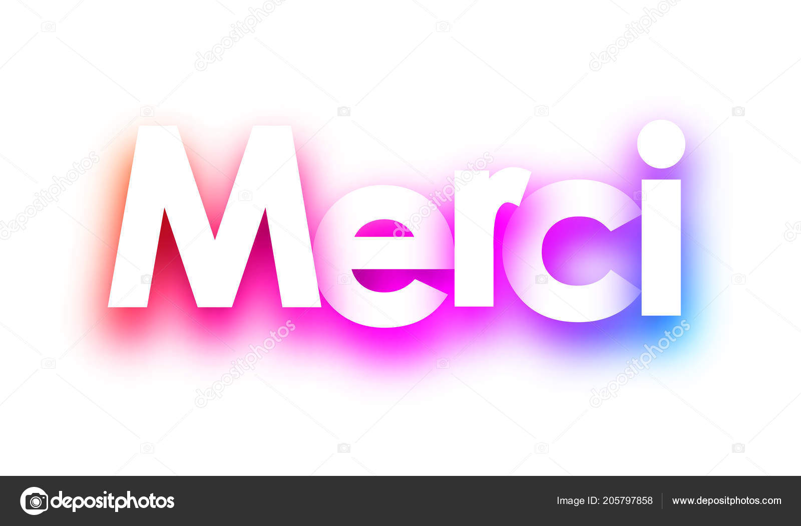 Merci Spectre Coloré Signe Sur Fond Blanc Français Illustration Papier ...