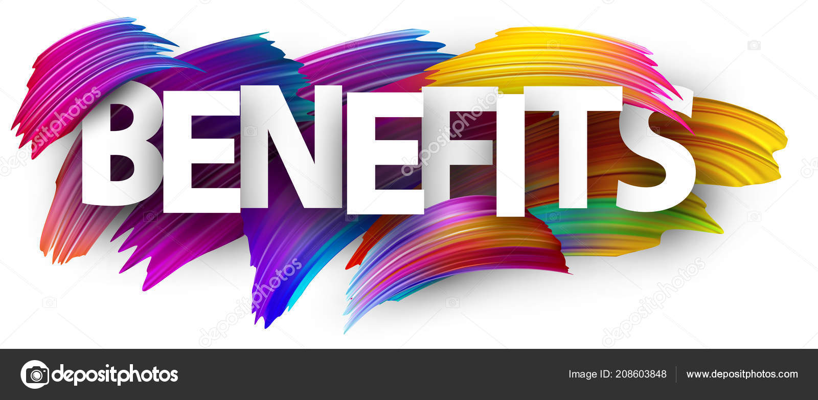 White Benefits Poster Spectrum Brush Strokes White Background Colorful ...