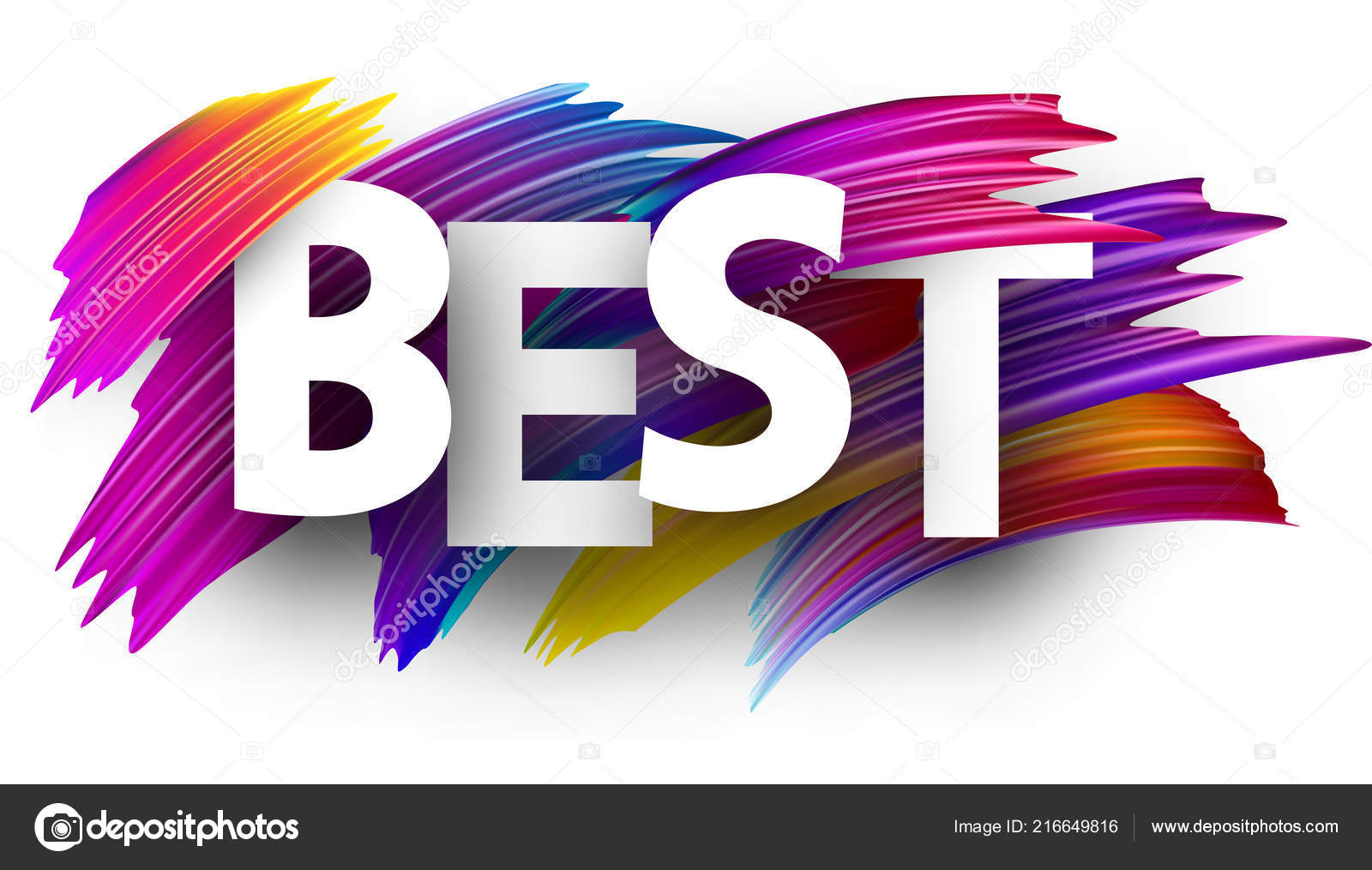 Best Sign Colorful Brush Design Isolated White Background Stock Vector ...