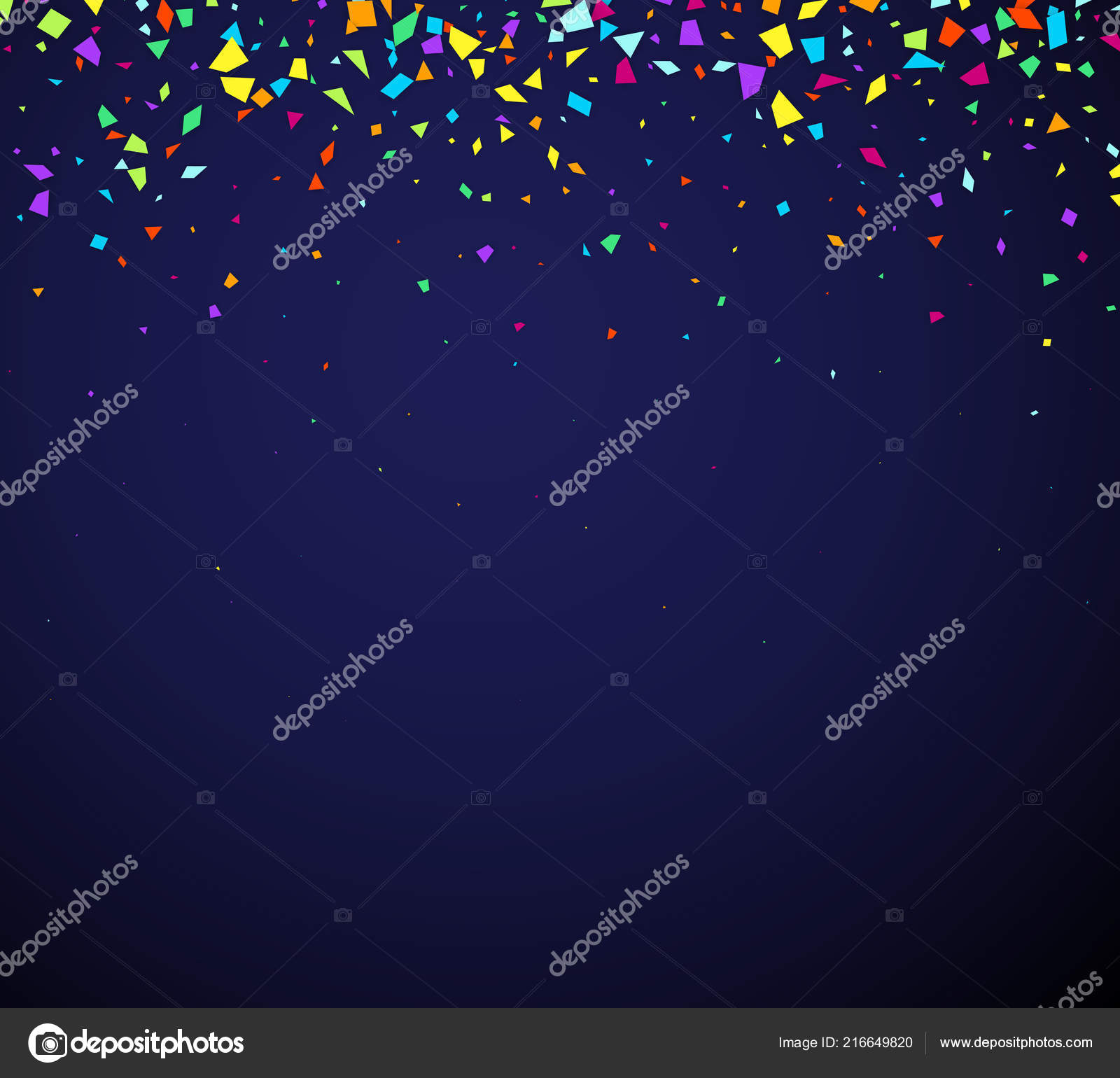 Blue Birthday Poster Colorful Confetti Geometric Pattern Stock Vector ...