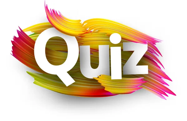 Quiz Time Banner Colorful Brush Design Isolated White Background Stock ...