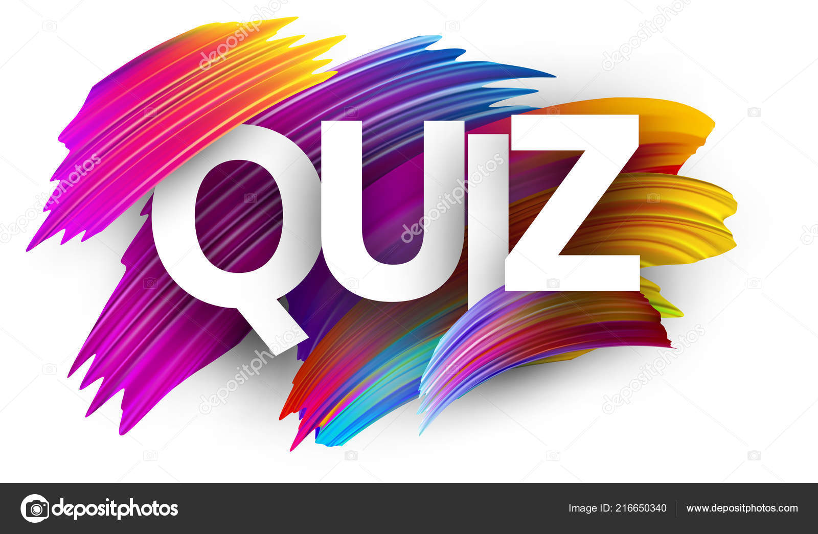 Quiz Sign Colorful Brush Design Isolated White Background Stock Vector ...