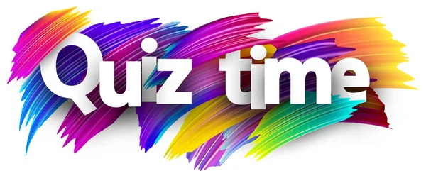 Quiz Night Sign Colorful Brush Design Isolated White Background Stock ...