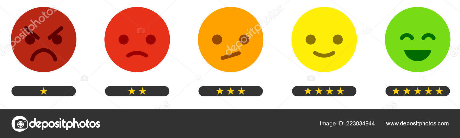 Leave Feed Back Voting Scale Color Emoticons Buttons Stock Vector Image ...