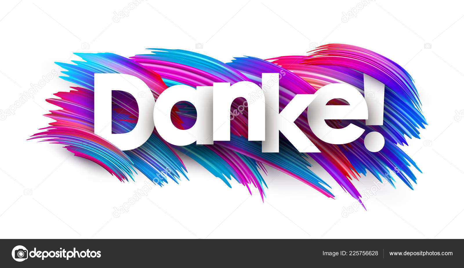 Danke Danke Schild Mit Farbigen Pinselstrichen Auf Weiß Stock ...