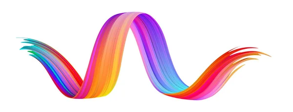 Vector 3D Paint Curl. Abstract Spiral Brush Stroke. Flowing Ribbon ...