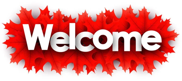Autumn welcome sign with color maple leaves. Stock Vector by ...