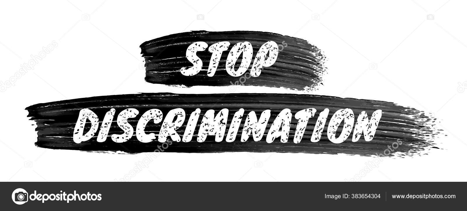 Stop Discrimination Sign White Letters Black Spots Black Watercolor ...