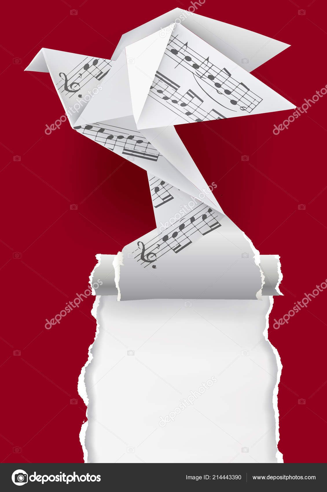 Origami Dove Musical Notes Origami Paper Pigeon Musical Notes Ripping ...