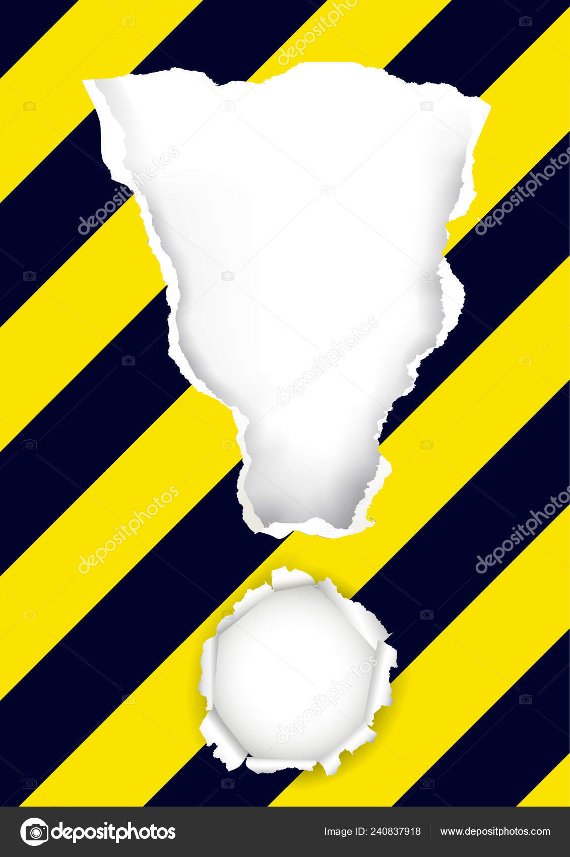 Construcción Papel Rasgado Con Signo Exclamación Fondo Publicitario ...