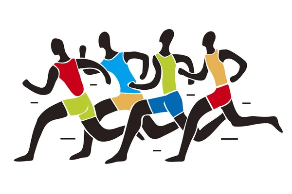Running Race Competition Line Art Stylized Colorful Lineart Stylized ...