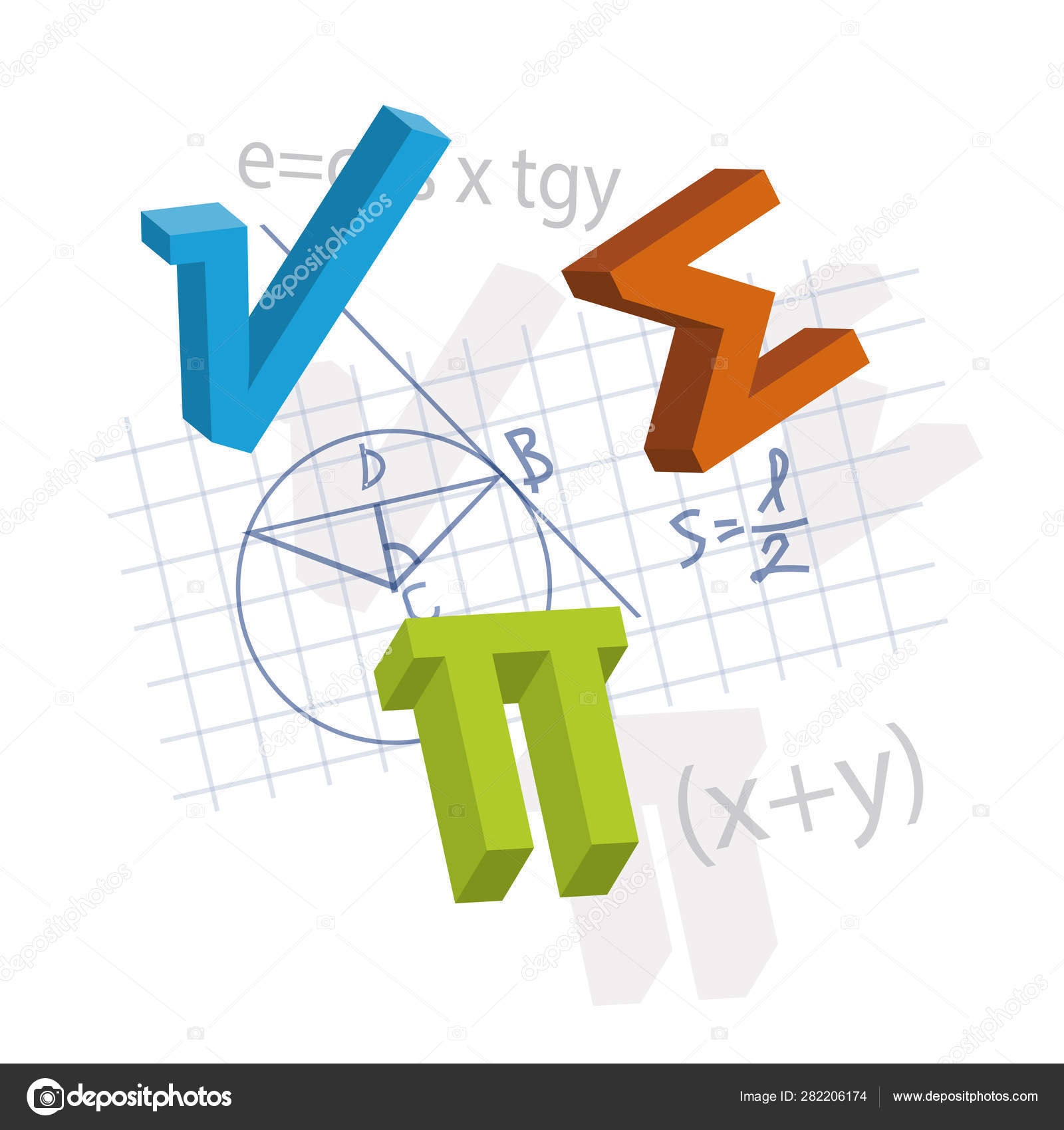 Mathematical Formulas Symbols Dynamic Composition Illustration ...