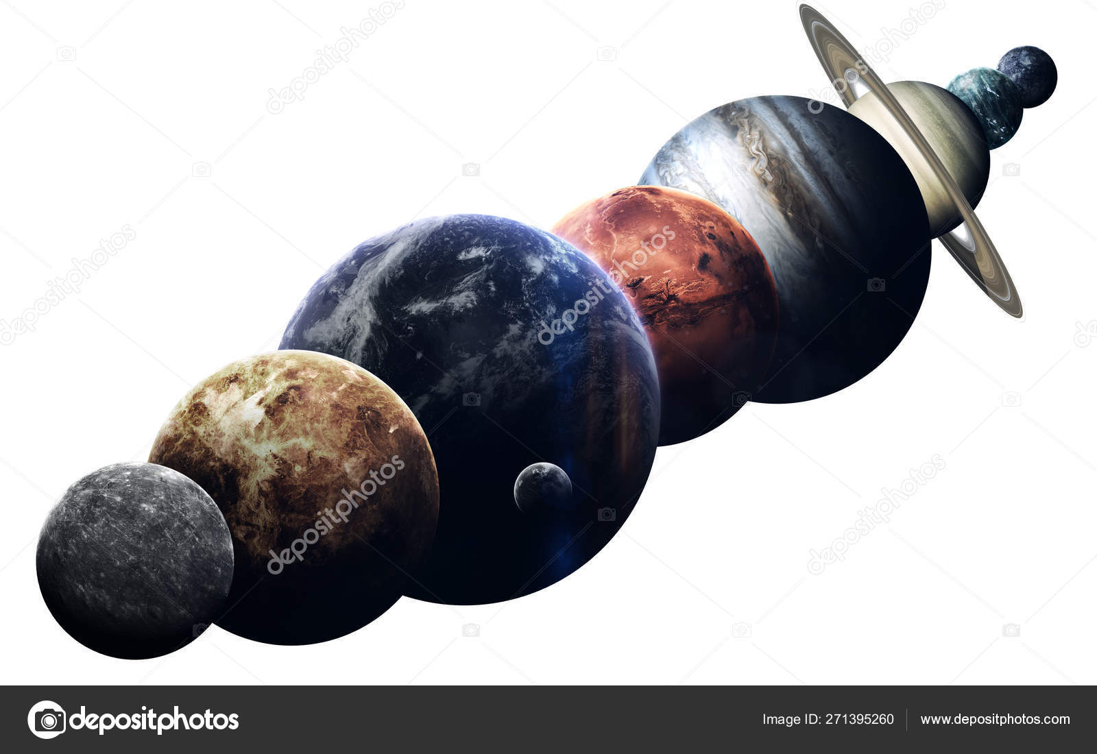 Planets Solar System White Background