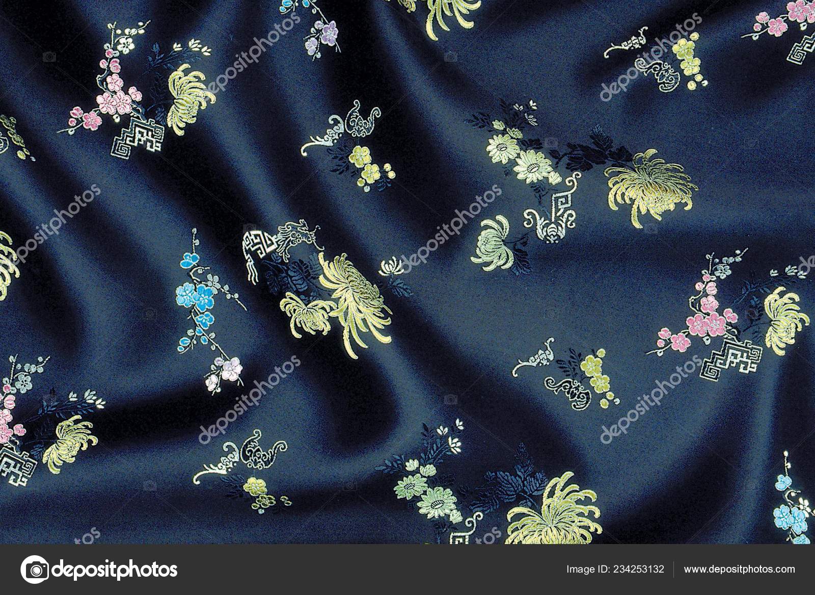 Chinese Colorful Cloth Texture Stock Photo by ©chiangidj 234253132