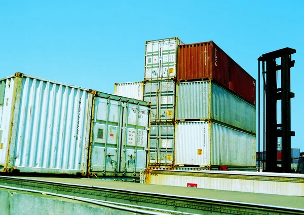 Railroad shipping containers Stock Photos, Royalty Free Railroad ...