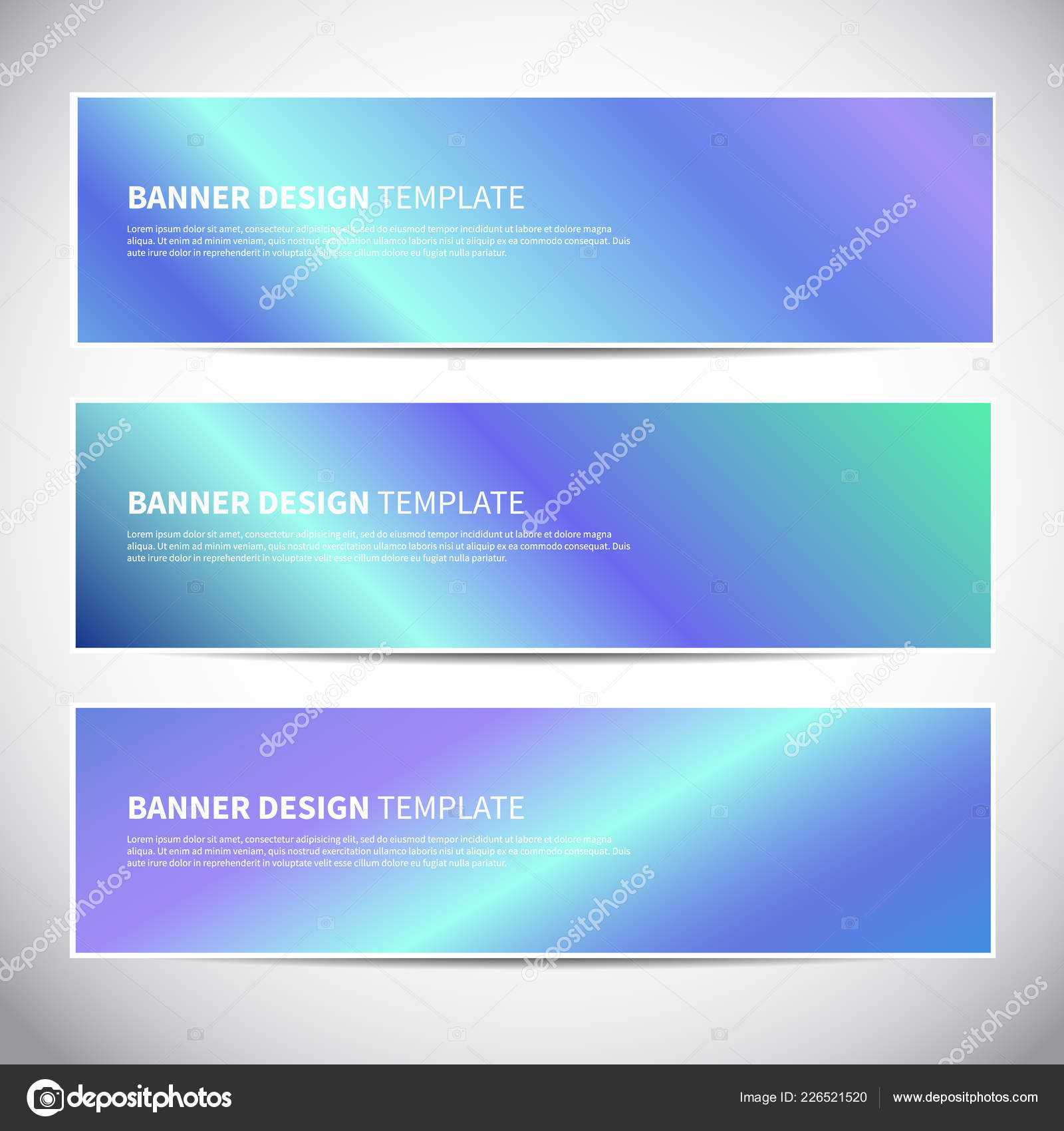 Banners Headers Holographic Blue Gradient Colorful Background Vector ...