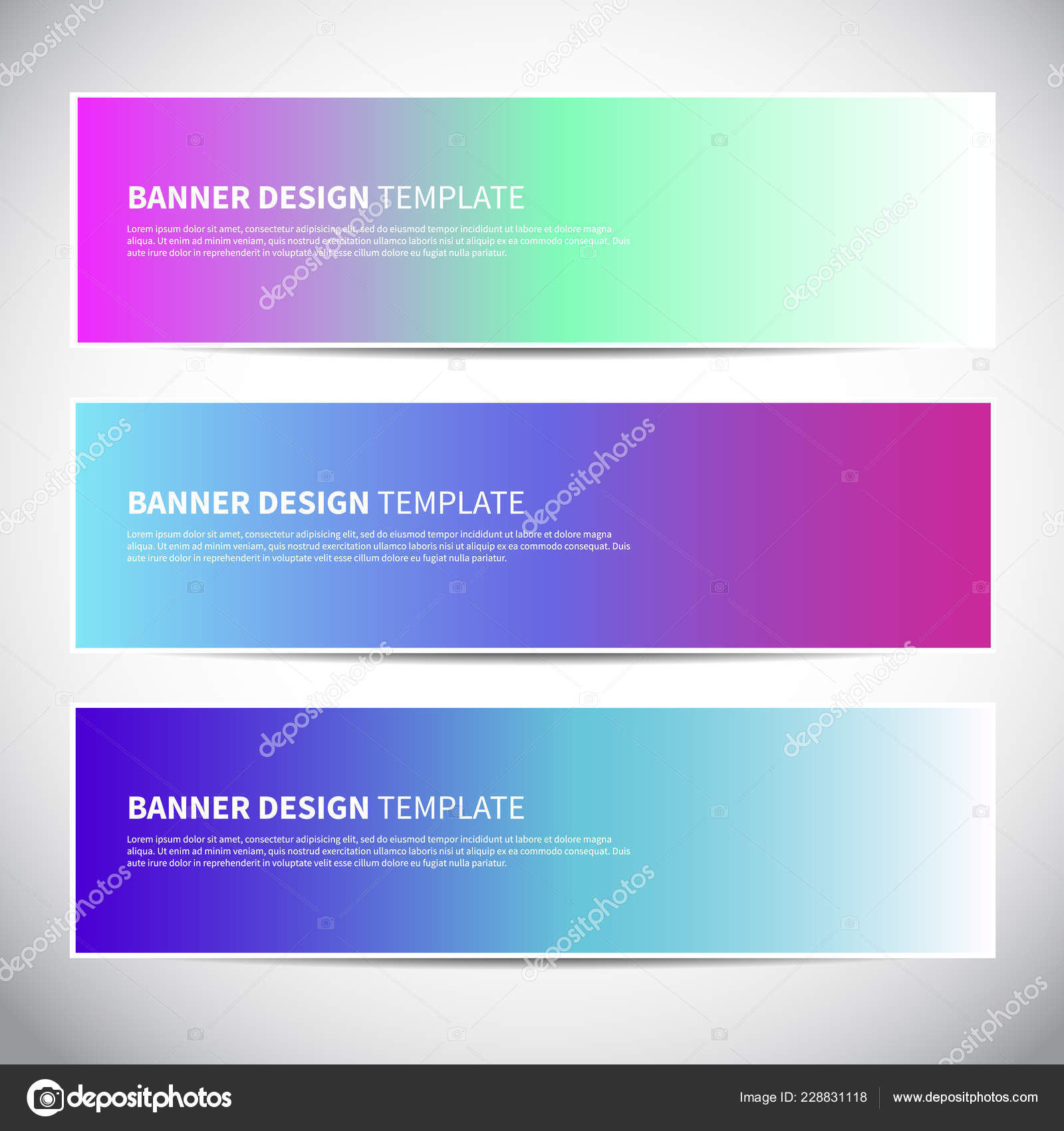 Banners Headers Trendy Bright Gradient Colorful Background Vector ...
