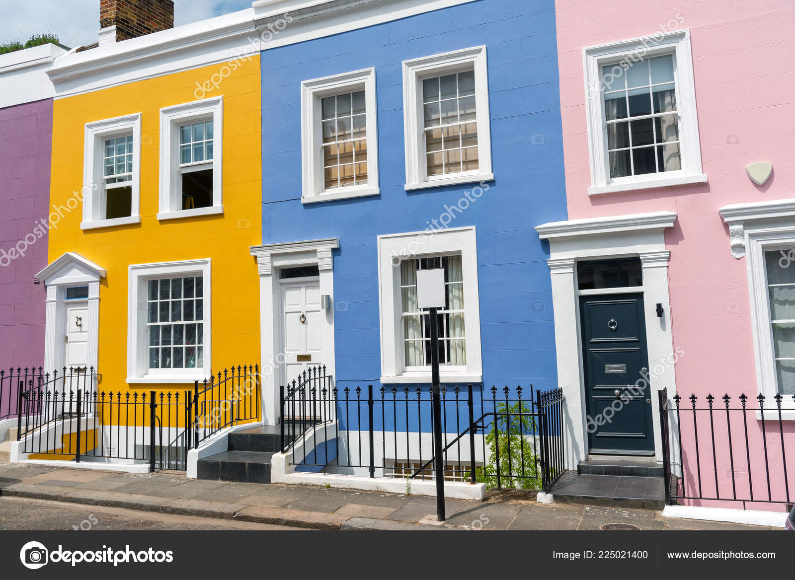Colorful Row Houses Seen Notting Hill London Stock Photo by ©elxeneize ... Colorful Row Houses Seen Notting Hill London Stock Photo by ©elxeneize ...