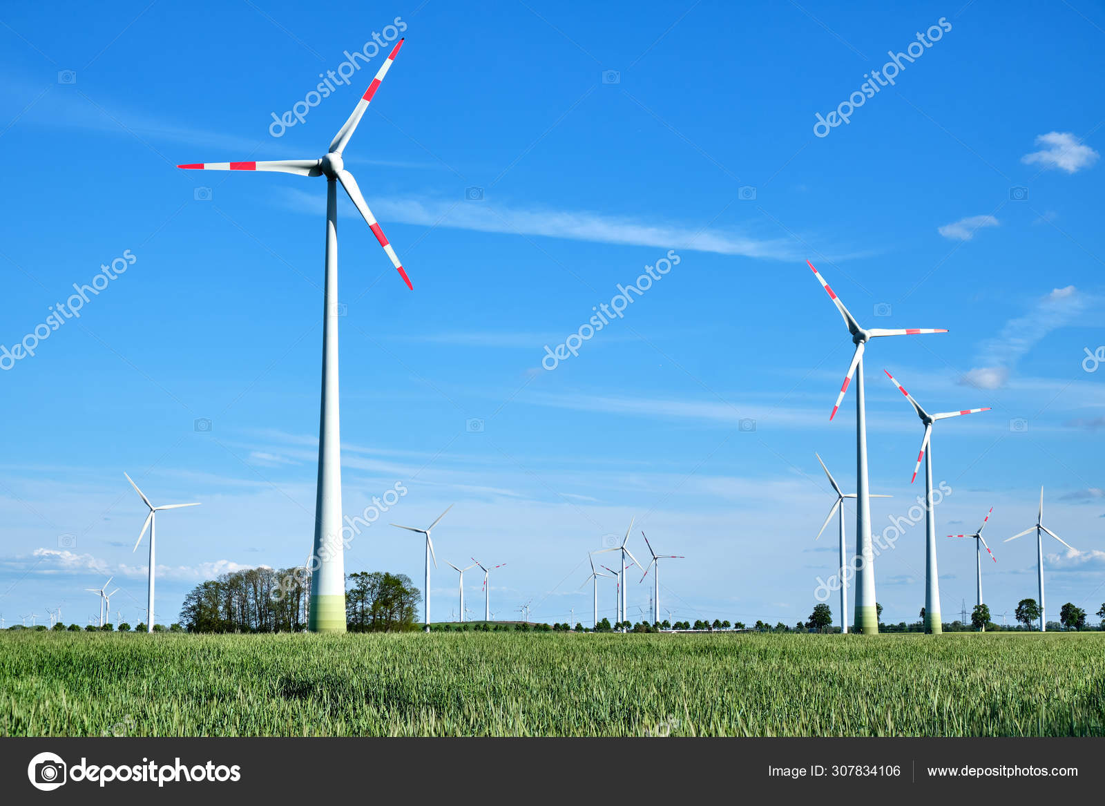 Modern Wind Energy Generators Cornfield Seen Germany — Stock Photo ...
