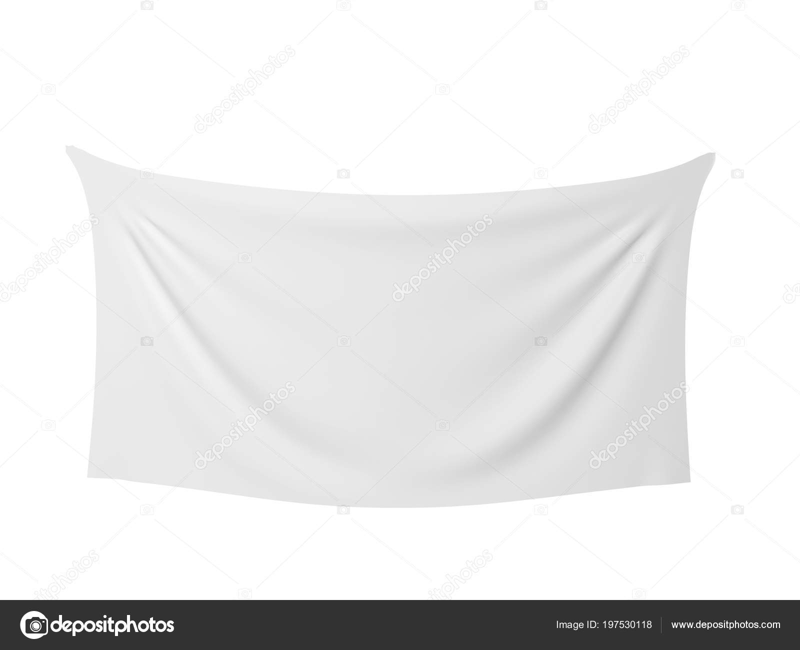 Blank Cloth Banner Illustration Isolated White Background — Stock Photo ...