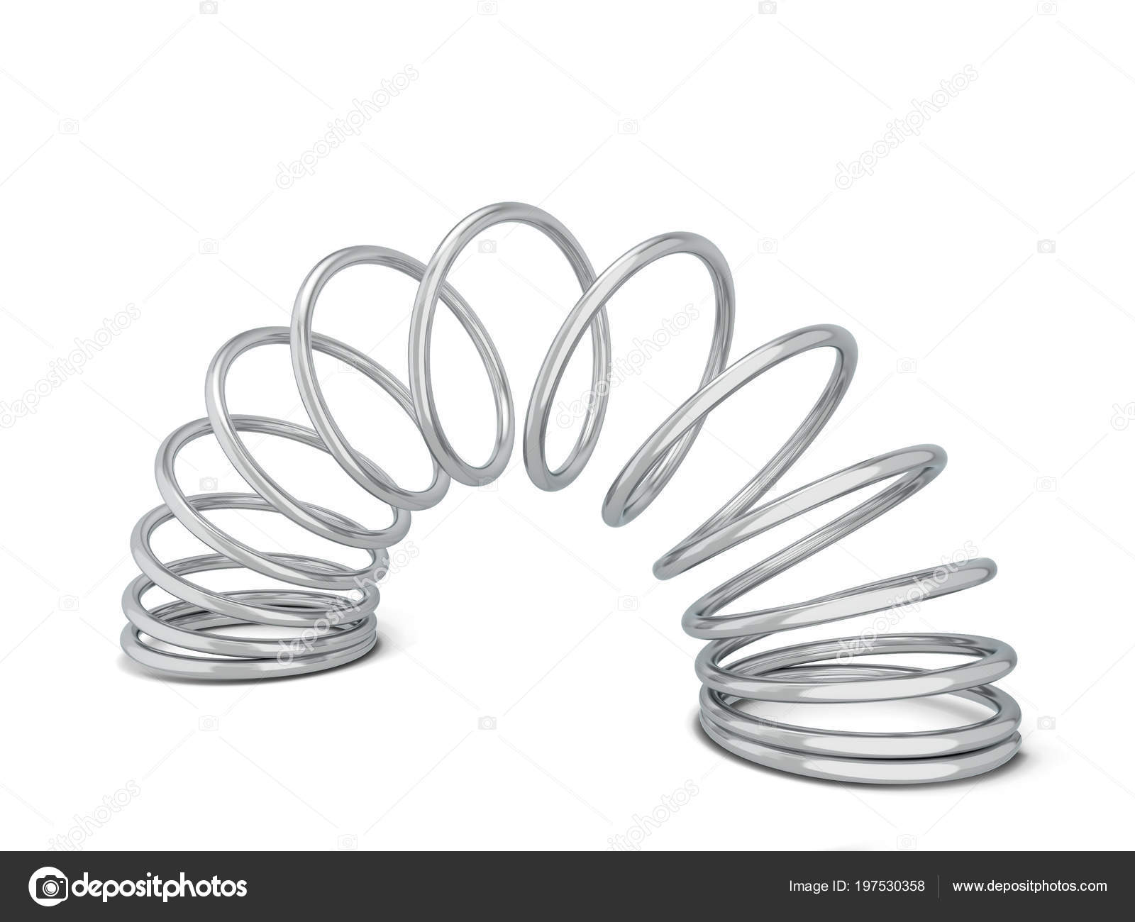 Metal Spring Illustration Isolated White Background Stock Photo by ...