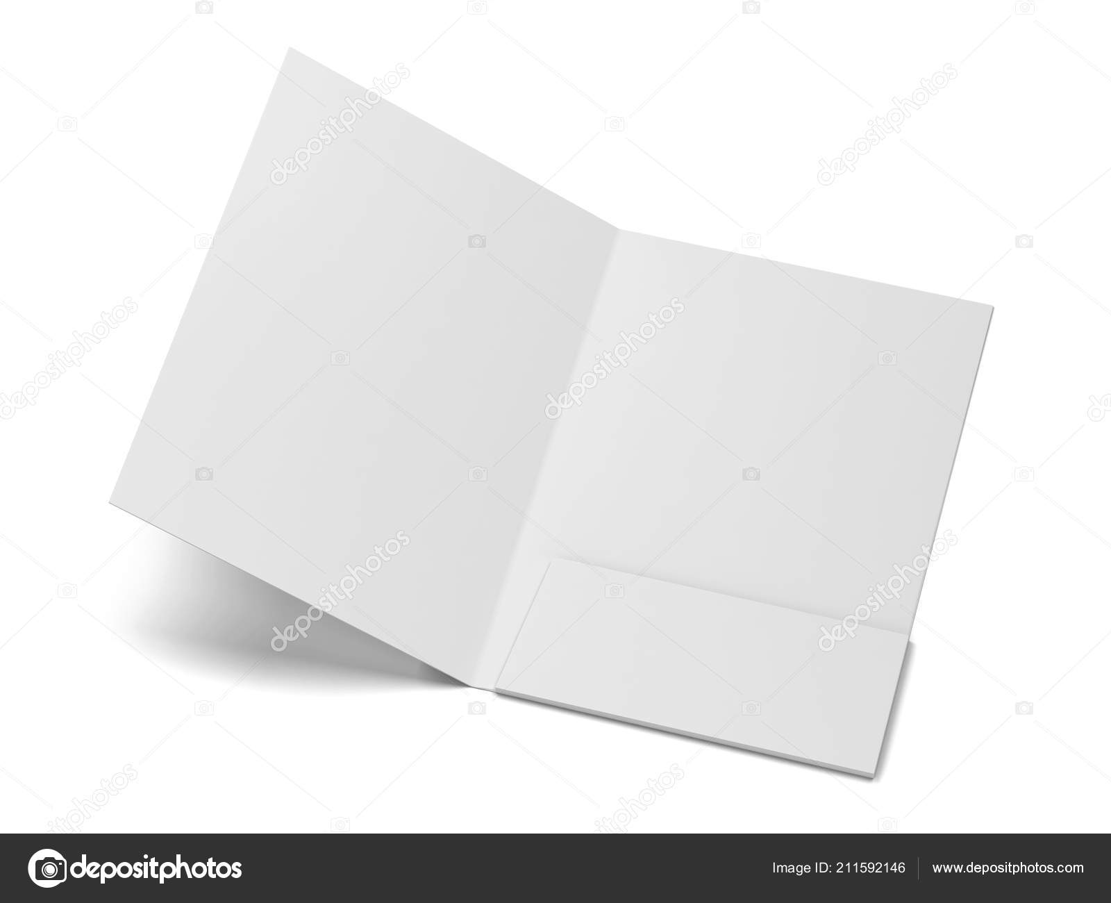 Blank Paper Folder Mockup Illustration Isolated White Background Stock ...
