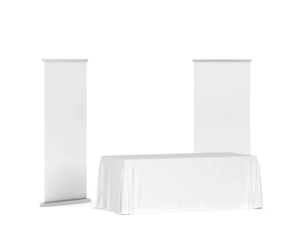 Blank Display Stand Advertising Mockup Illustration Isolated White ...