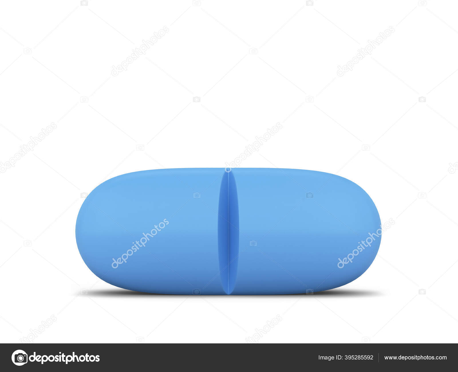Blue Pill Illustration Isolated White Background Stock Photo by ...