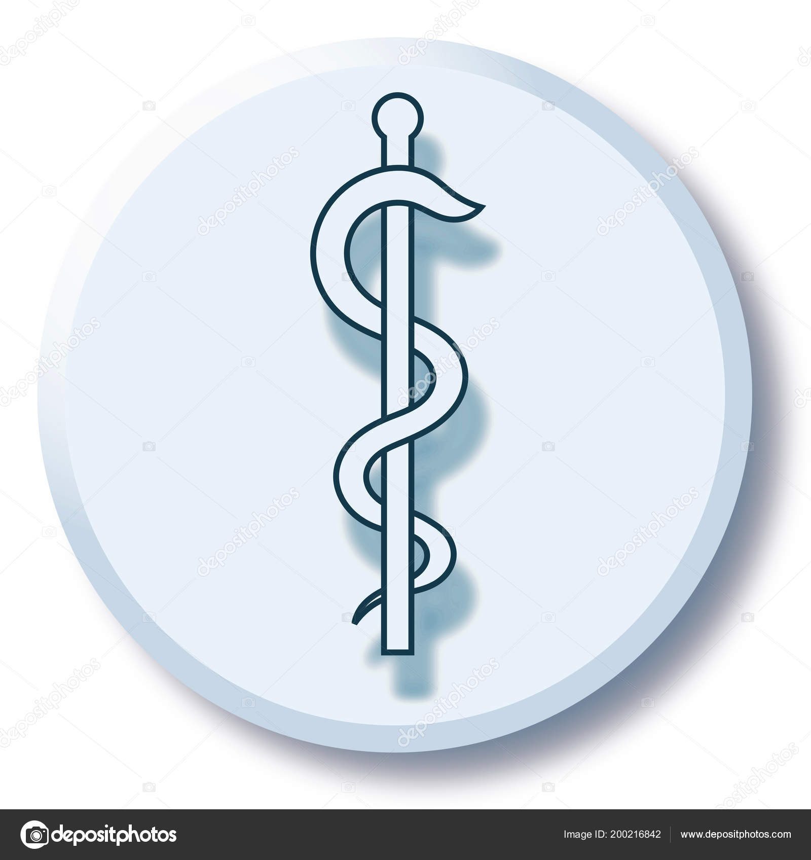 Medical Sign Outline Light Blue Button Background Health Healthcare ...