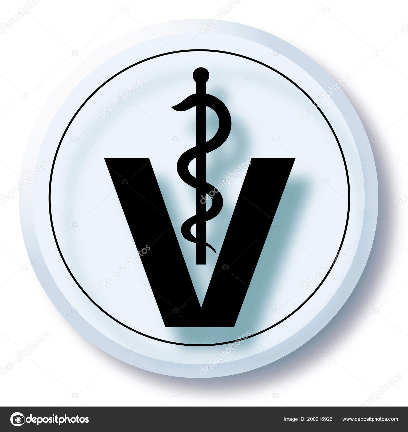 Veterinary Medical Symbol Illustration Caduceus Snake Stick Circle ...