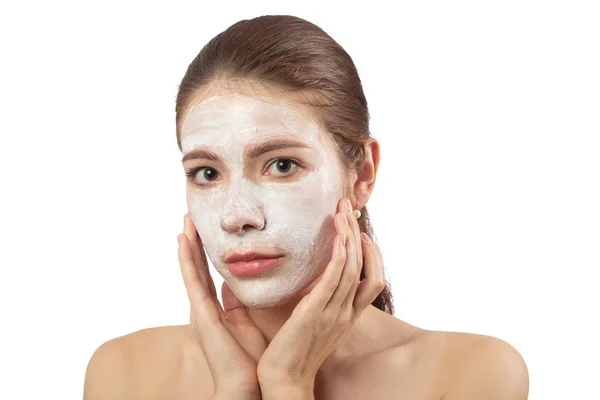 Girl applying cream — Stock Photo © lekcej #257111704