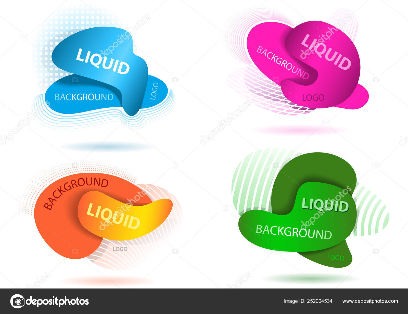 Abstract Liquid Shape Background Logo Colored Design Elements Your ...