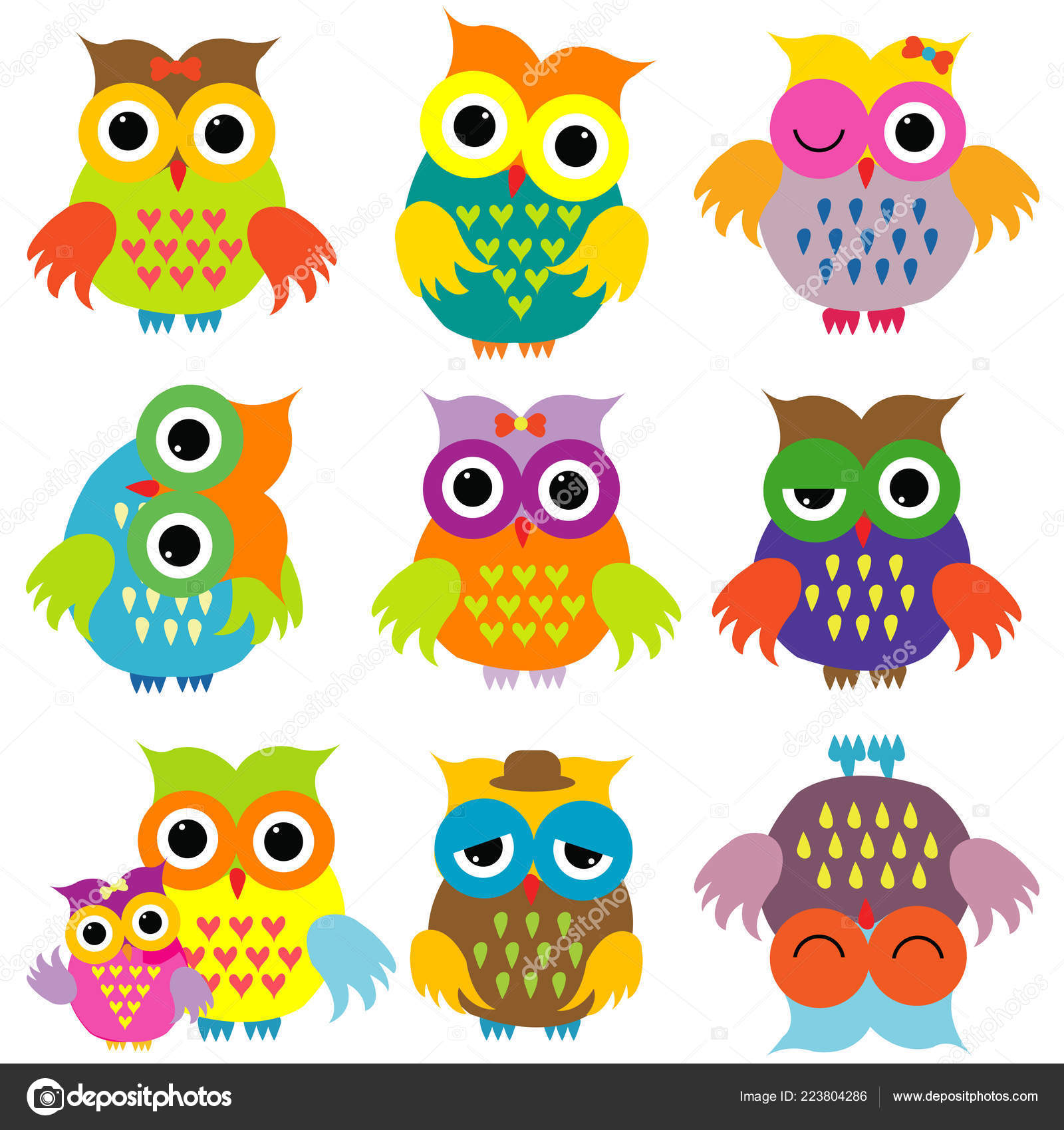 Cute Colorful Owl Clipart