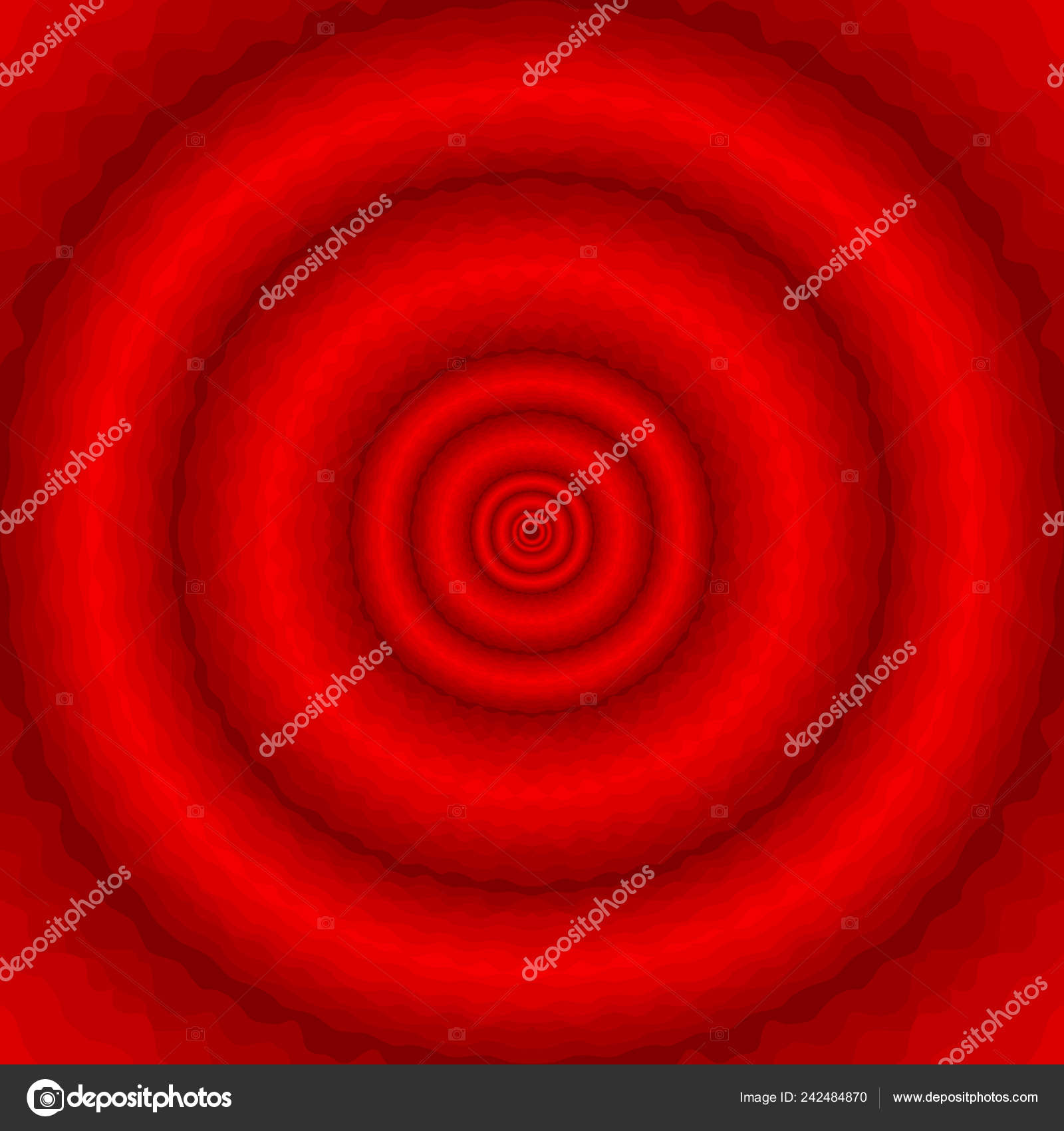 Abstract Red Wavy Background Concentric Circles Stock Vector by ...