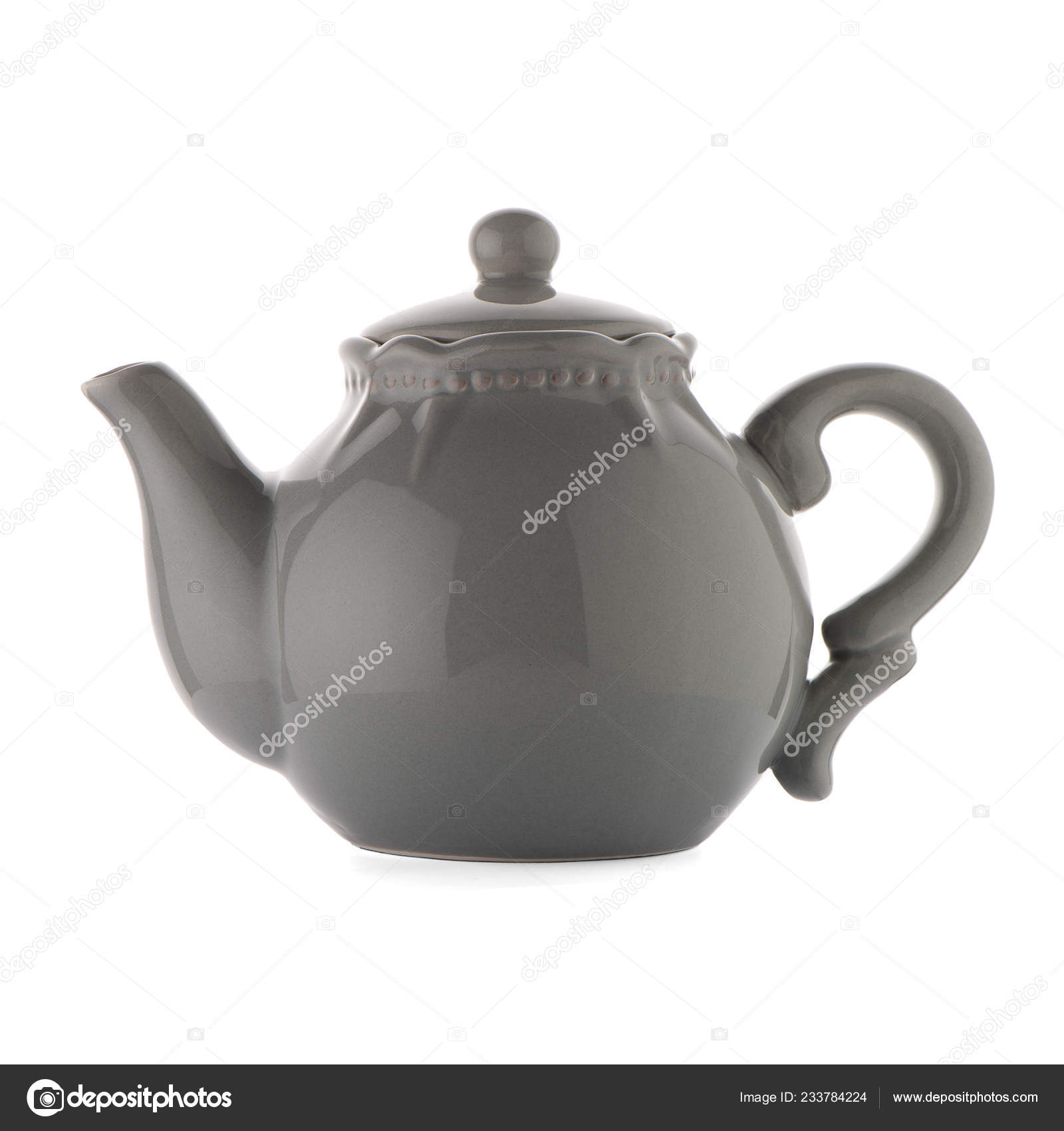 Grey Teapot Isolated White Background Stock Photo by ©homydesign 233784224