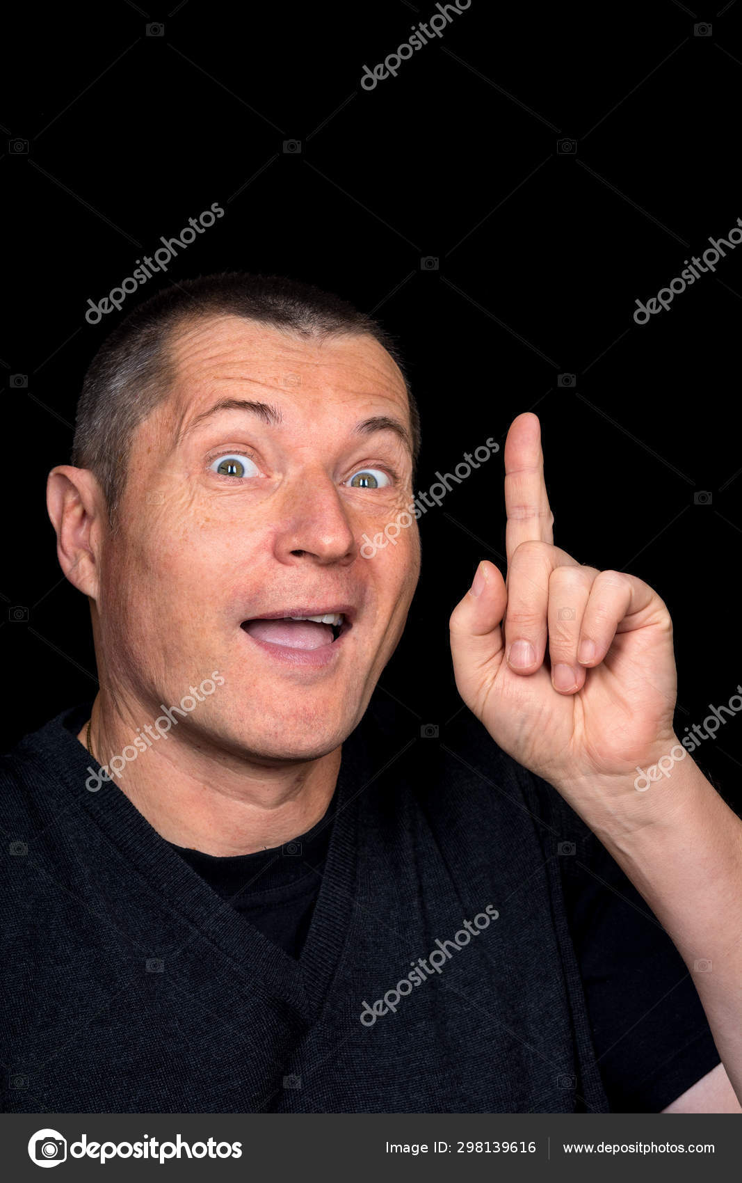 Male Portrait with grotesque emotions — Stock Photo © Sergieiev #298139616