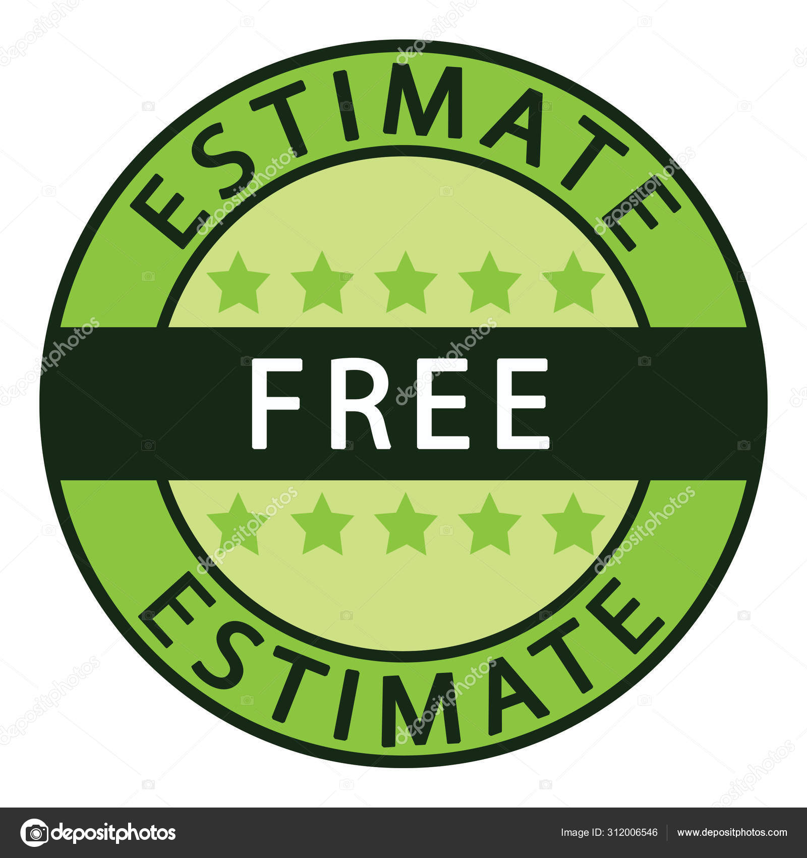 Free Estimate Green Free Estimate Label Icon — Stock Photo ...