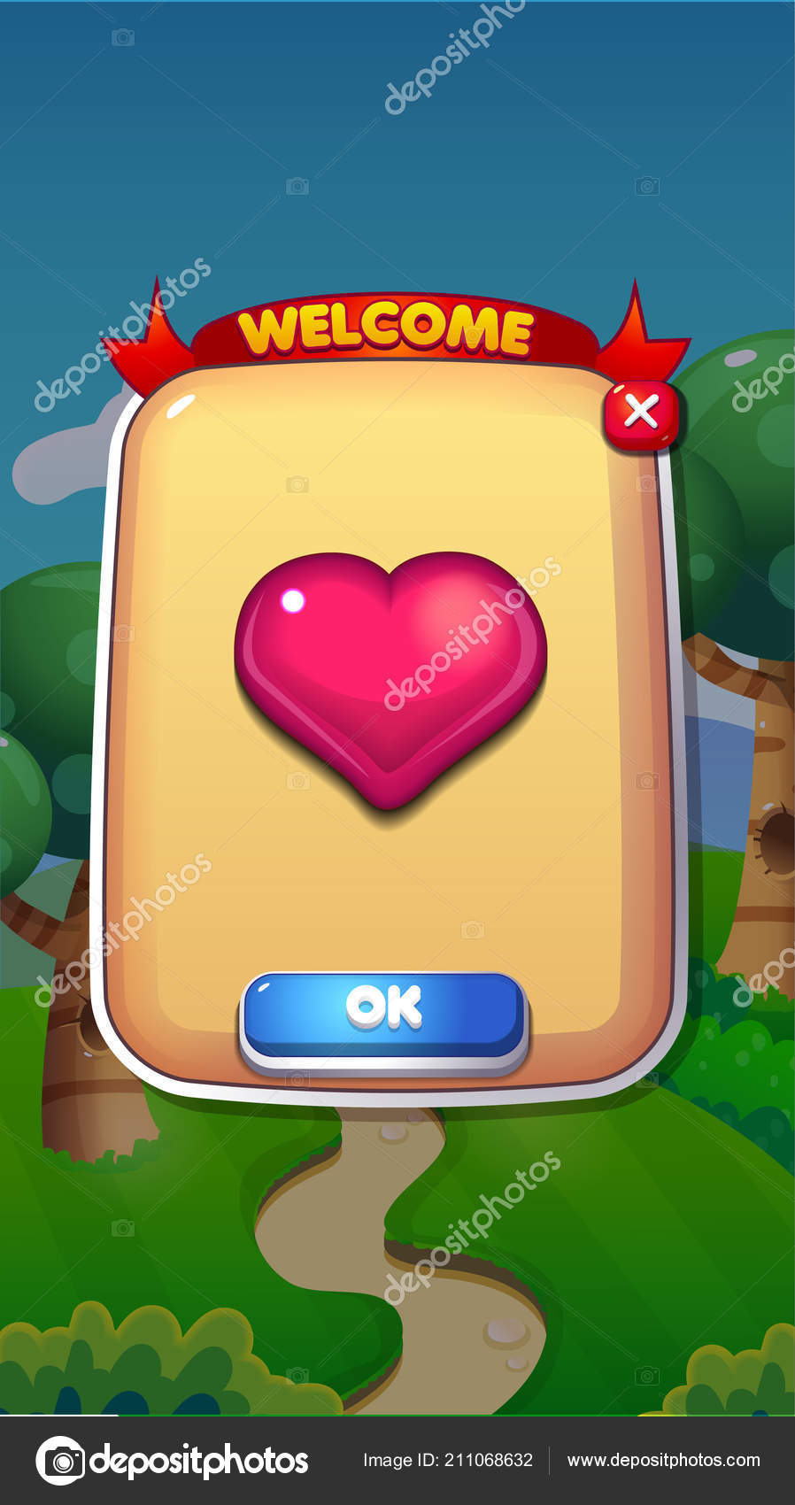 Life Refil Mobile Game User Interface Gui Assets Vector Eps Stock ...