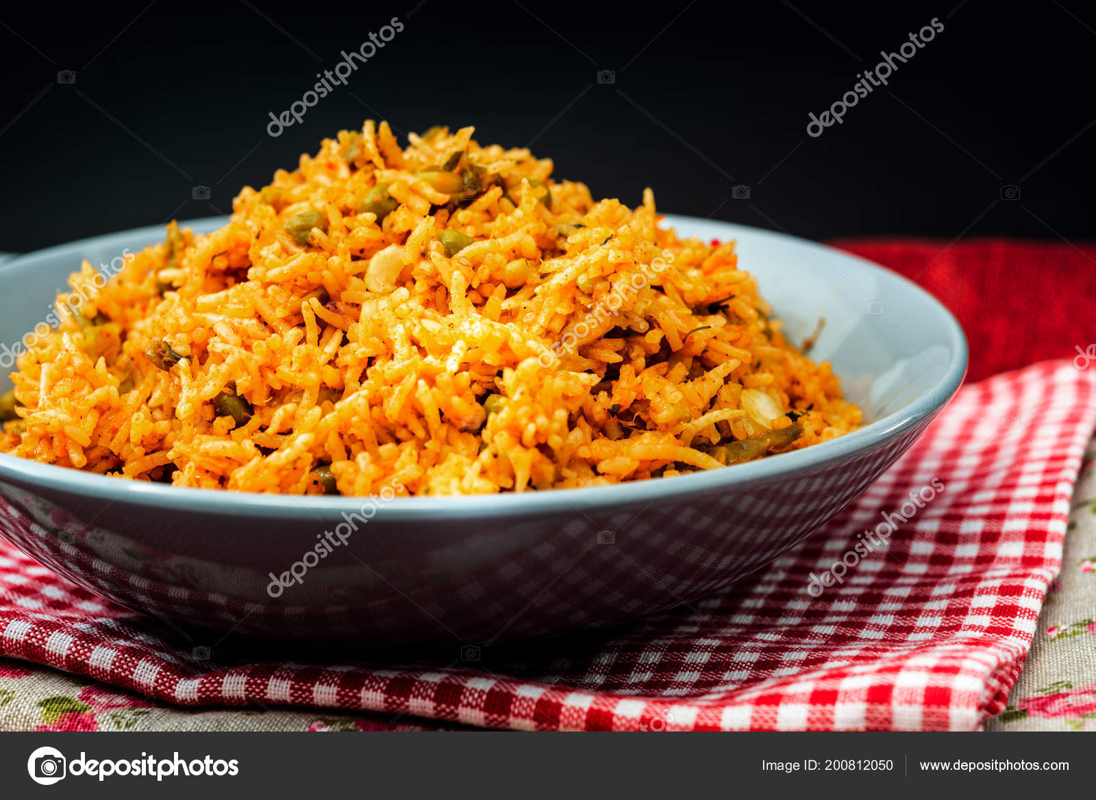 Tasty Indian Food Basmati Rice Plate Stock Photo by ©ilolab 200812050