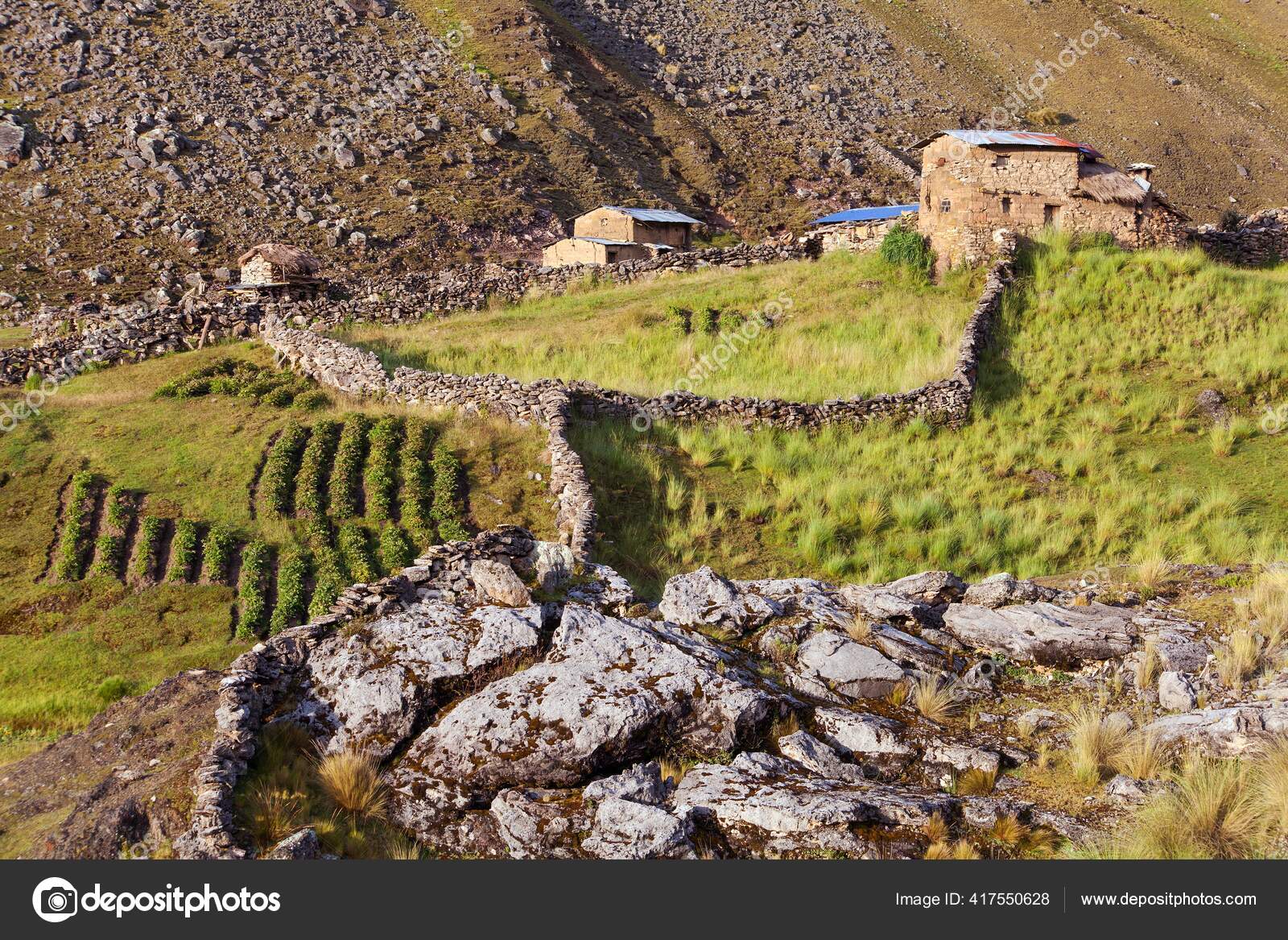 Small Home Building Vilcanota Mountains Ausangate Mountains Peruvian ...
