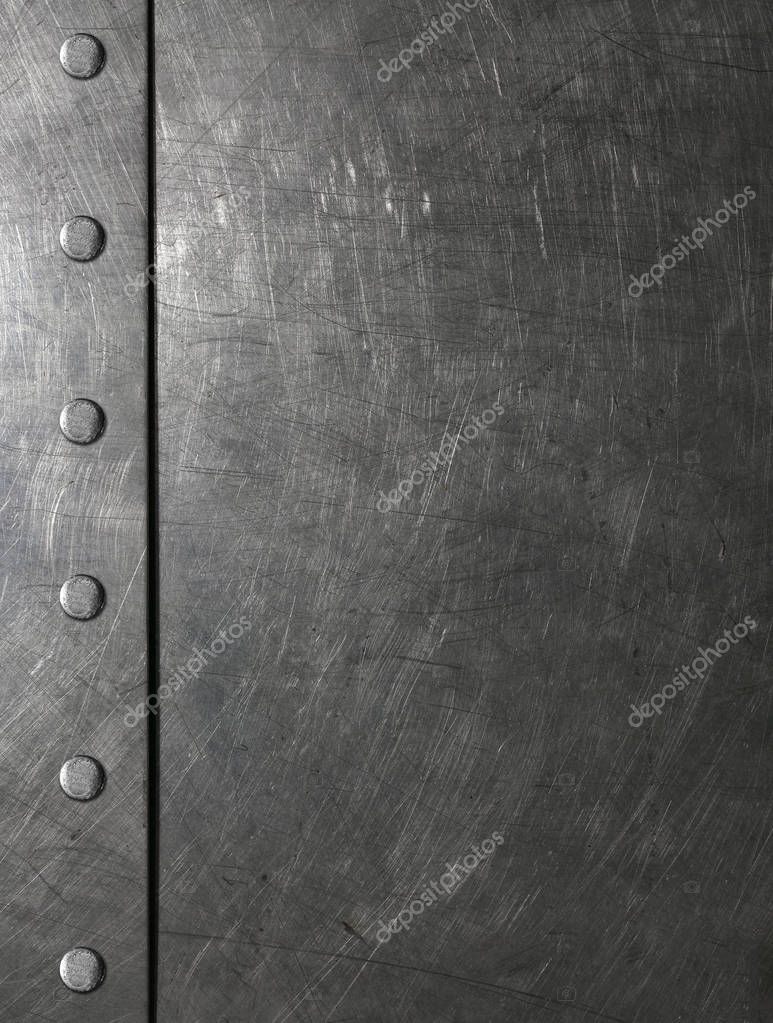 Textura metálica antigua con remaches, fondo de acero 2023
