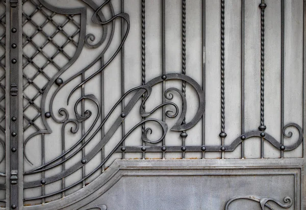 beautiful decorative metal elements forged wrought iron gates. - Stock ...