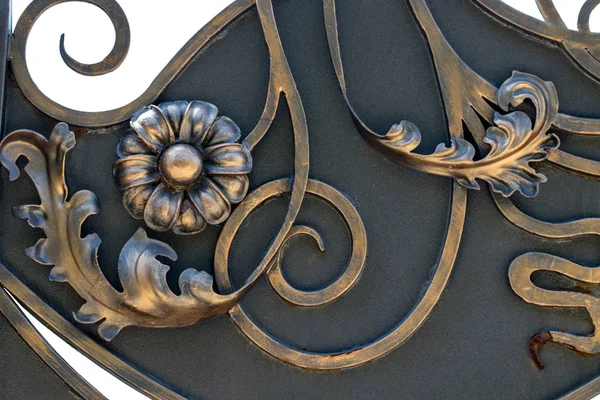 Wrought Iron Gates Ornamental Forging Forged Elements Close Stock Photo ...