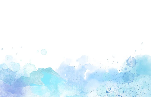 Blue colors Watercolor art border background Stock Illustration by ©a ...