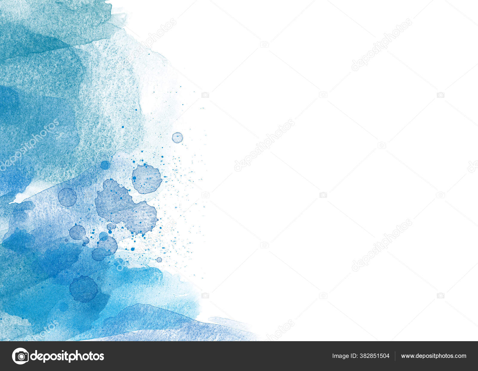 Fondo Acuarela Abstracta Azul Sobre Fondo Blanco Borde Gran Tamaño Ilustración de stock ...