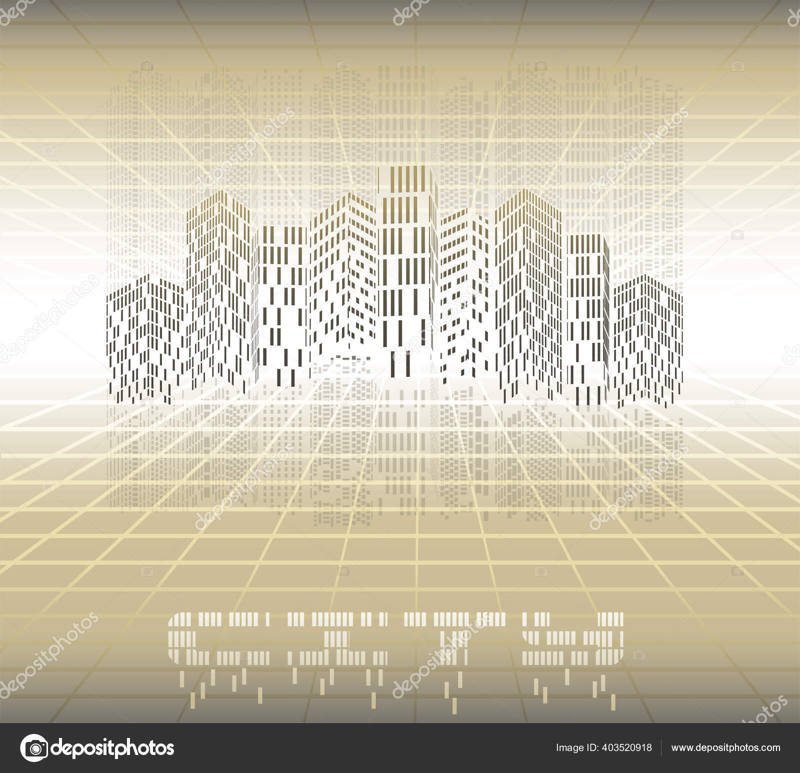 Abstract Digital City Background Cityscape Corporate Buildings Vector ...
