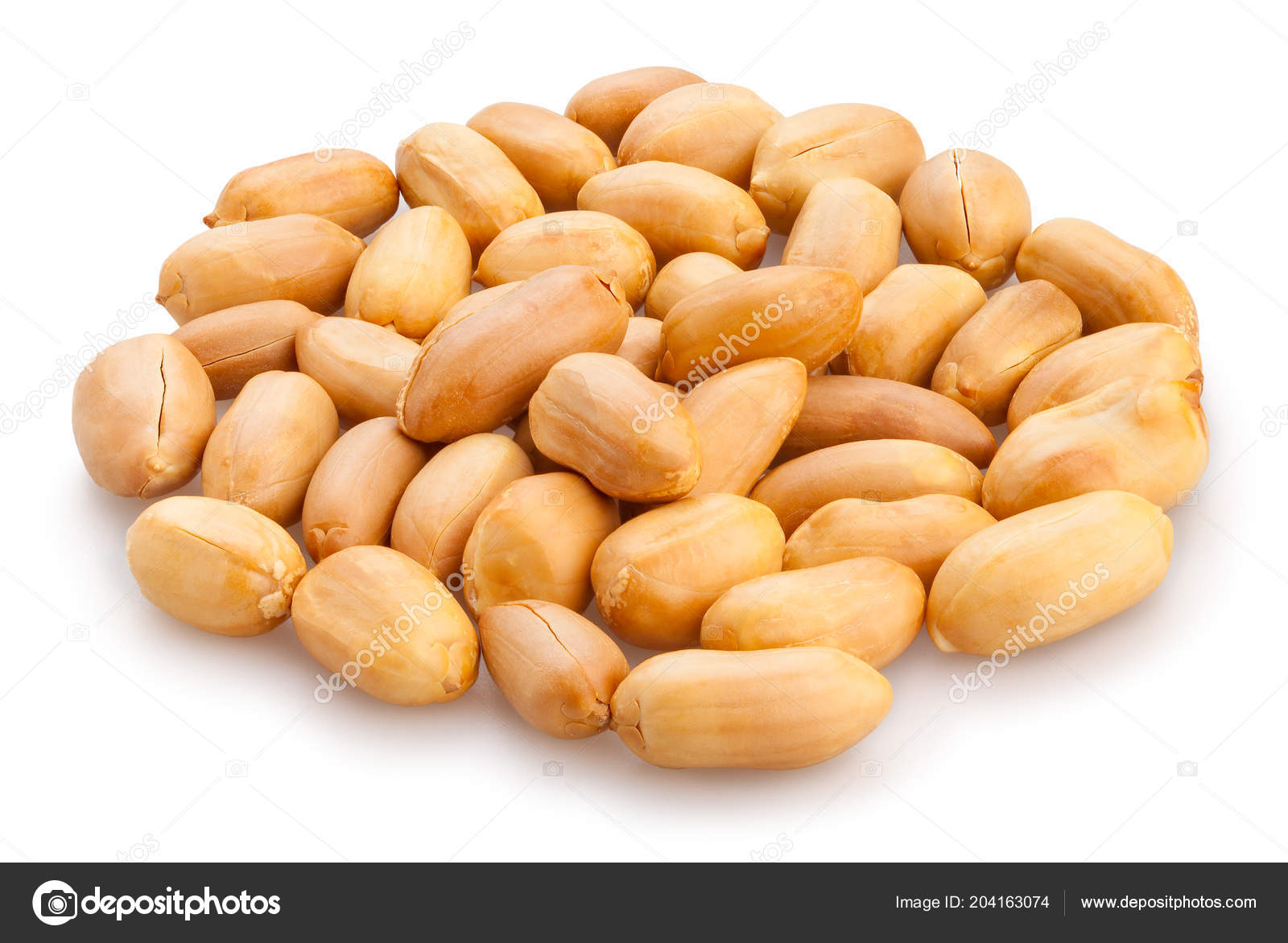 Peeled Peanuts Isolated Close Stock Photo by ©bergamont 204163074