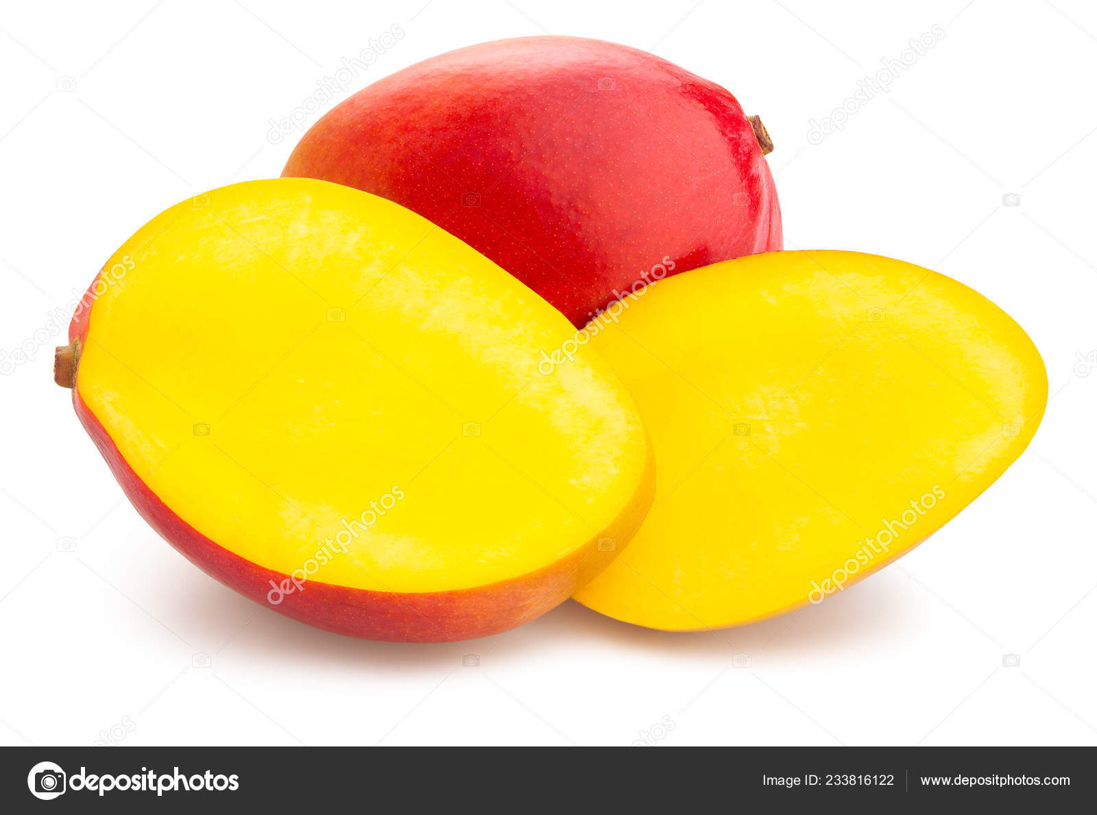 Sliced Whole Mango Isolated White Background — Stock Photo © bergamont ...